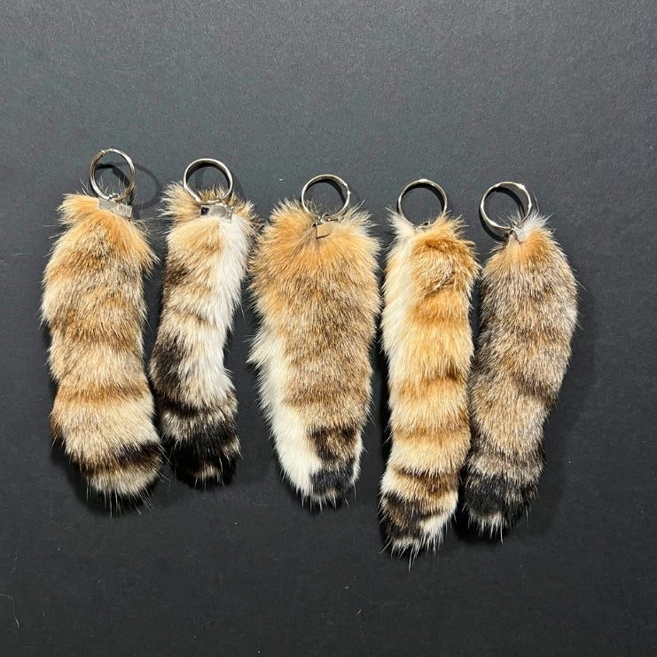 Bobcat Tail Keychain – Wild Fur Accent with Spotted Pattern