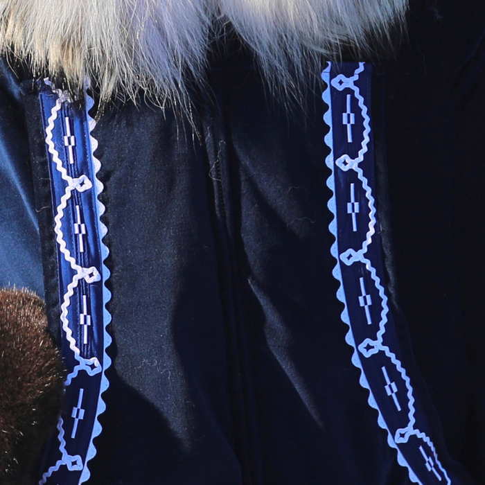 Signature A-Line Parka – Fur Coat with Wolf Trim & Native Detail
