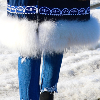 Signature A-Line Parka – Fur Coat with Wolf Trim & Native Detail